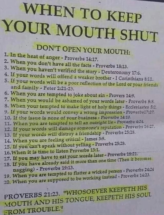 DON'T WHEN TO KEEP In the heat af OPEN YOUR MOUTH: When anger ...