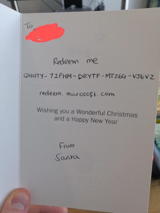 To a Redeem me redeem. microsoft. com Wishing you a Wonderful Christmas ...