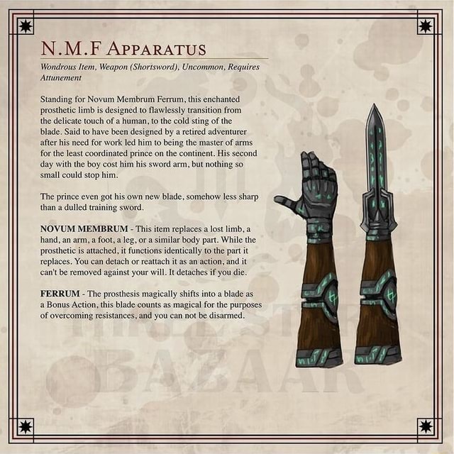 ael N.M.F APPARATUS Wondrous Item, Weapon (Shortsword), Uncommon ...