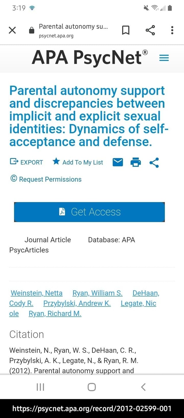 Psycnet.apa.org Parental autonomy support and discrepancies between ...