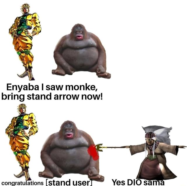 Enyaba I saw monke, bring stand arrow now! SE congratulations [stand ...