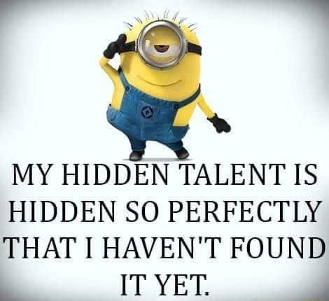 MY HIDDEN TALENT IS HIDDEN SO PERFECTLY THAT I HAVEN'T FOUND IT YET ...