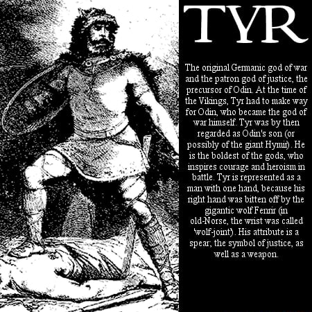 TYR The original Genmanic god of war and the patron god of justice, the ...