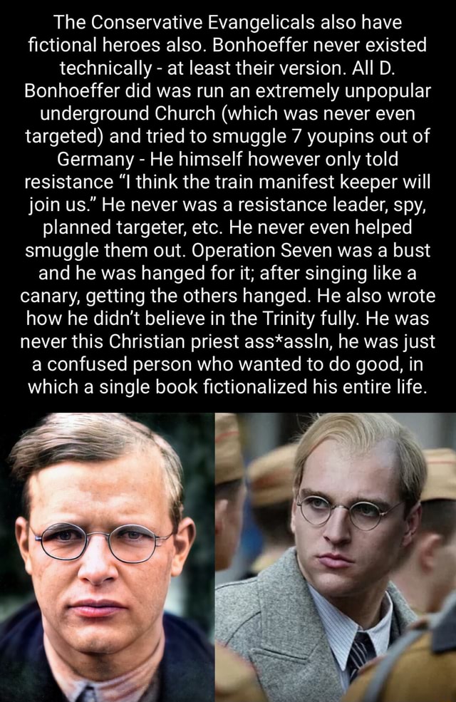 The Conservative Evangelicals also have fictional heroes also ...