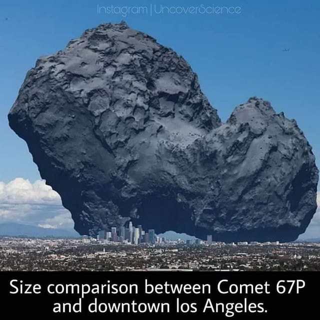 Instagram I Uncoverdcience Size comparison between Comet and downtown ...