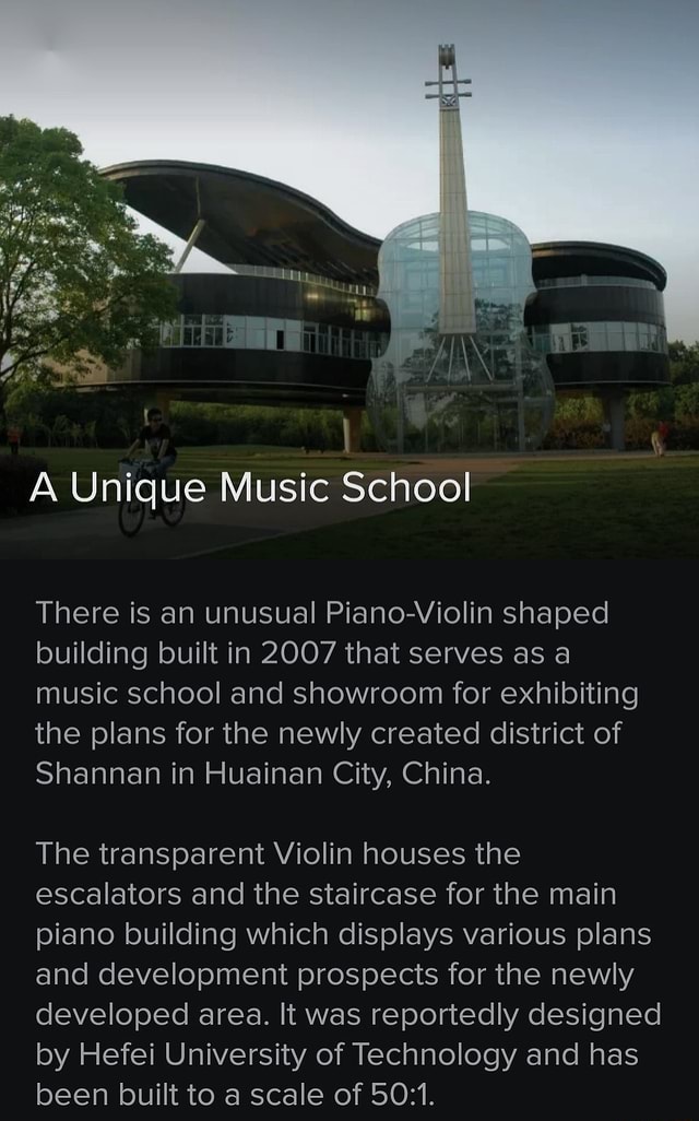Piano-shaped music school - A Unique Music School There is an unusual ...