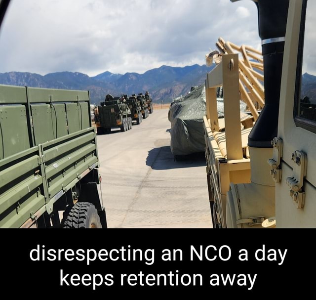 Disrespecting an NCO a day keeps retention away - iFunny