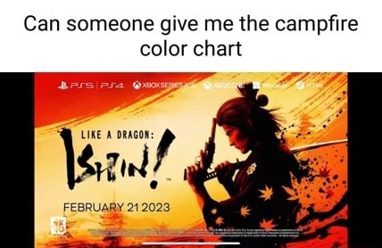Can someone give me the campfire color chart FEBRUARY 21.2023 LIKE ...