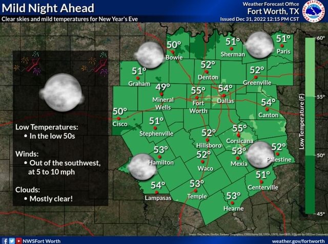 Mild Night Ahead Clear skies and mild temperatures for New Year's Eve ...