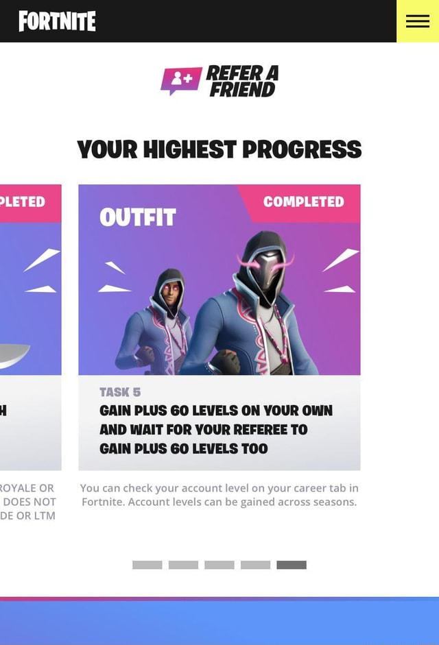 FORTNITE REFER A FRIEND YOUR HIGHEST PROGRESS COMPLETED OUTFIT TASK ...