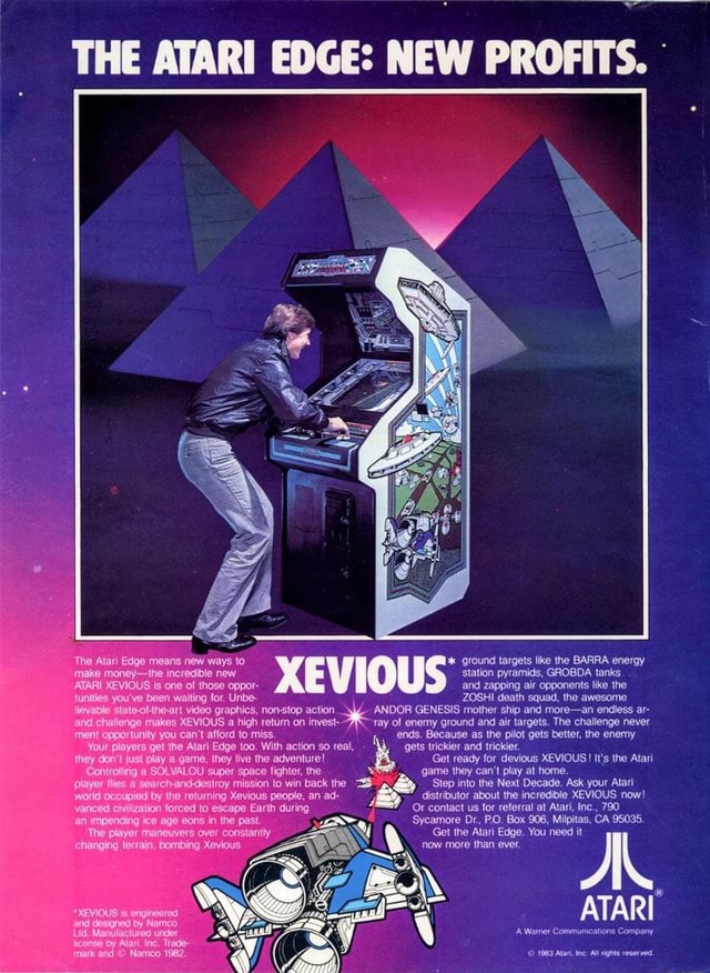 Xevious - Arcade - videogames advert in the early '80s - THE ATARI EDGE ...