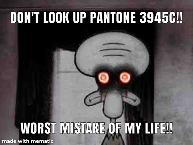 DON'T LOOK UP PANTONE 3945C!! WORST MISTAKE OF MY LIFE! - iFunny