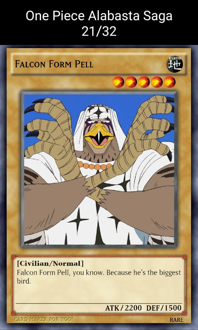 One Piece Alabasta Saga FALCON FORM PELL Falcon Form Pell, you know ...