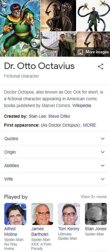 Dr. Otto Octavius Fictional character Doctor Octopus, also known as Doc ...