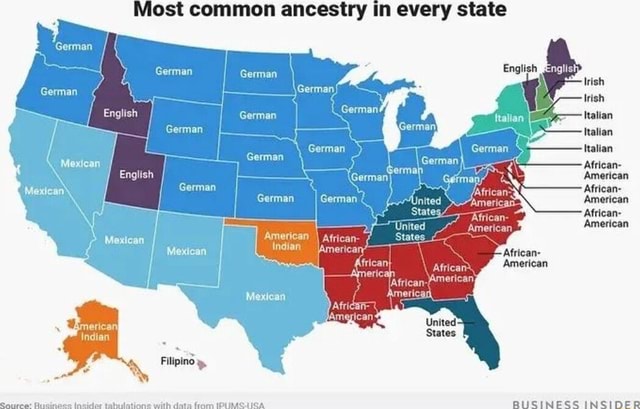 Most common ancestry in every state English fs Irish Irish healian ... Most common ancestry in every state English fs Irish Irish healian ...