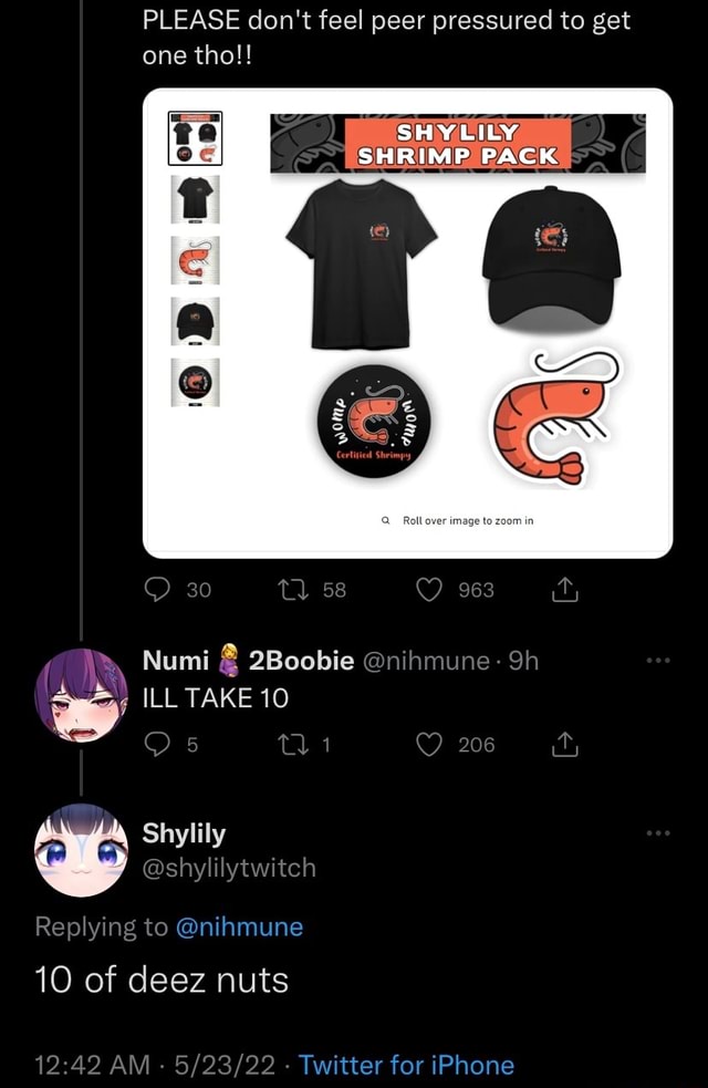 PLEASE don't feel peer pressured to get one tho!! SHYLILY SHRIMP PACK ...