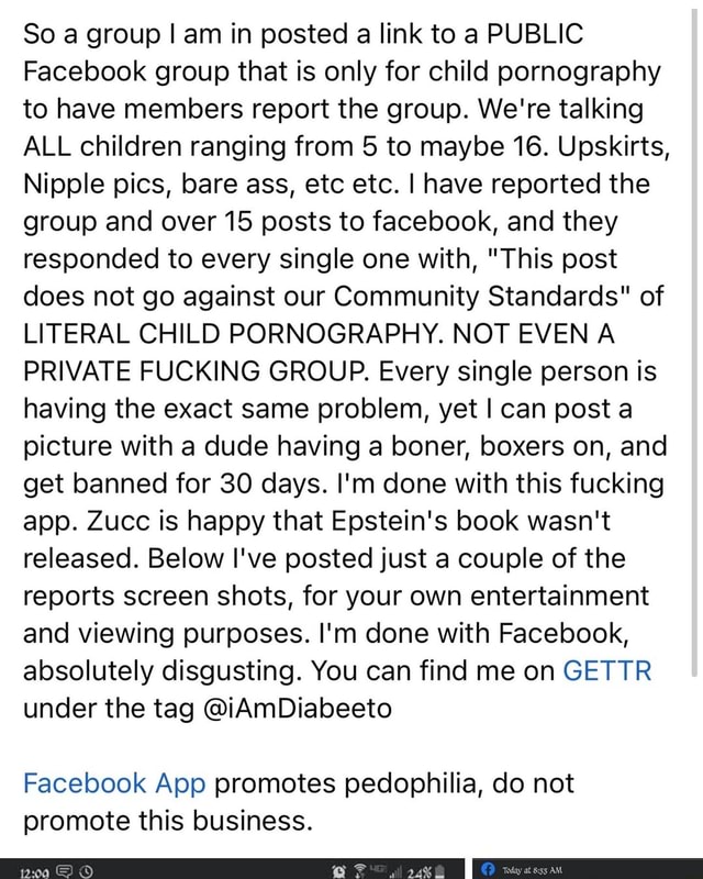 So a group I am in posted a link to a PUBLIC Facebook group that is ...