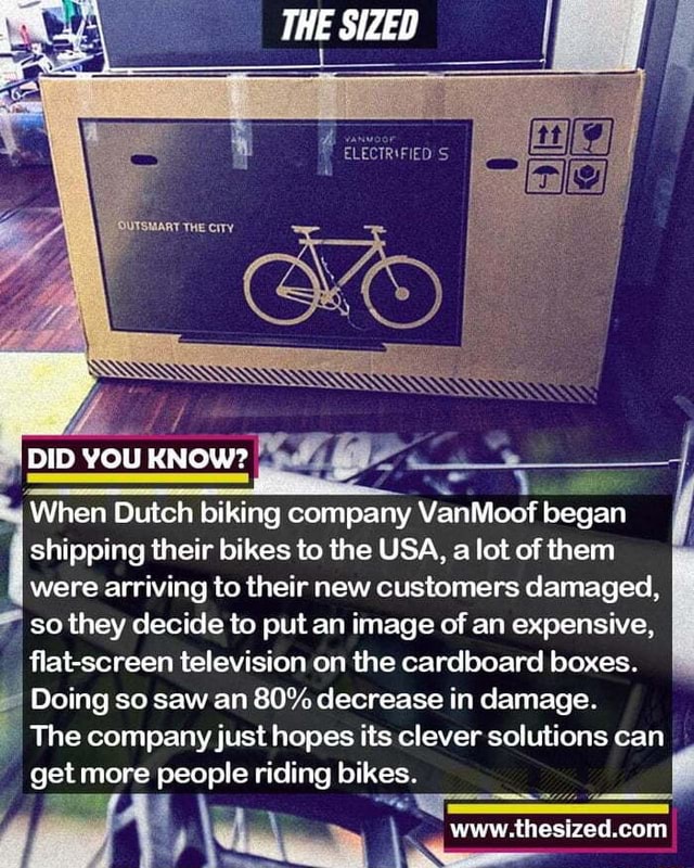 THE SIZED DID YOU KNOW? When Dutch biking company VanMoof began ...