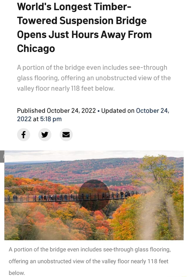 World's Longest Timber- Towered Suspension Bridge Opens Just Hours Away ...