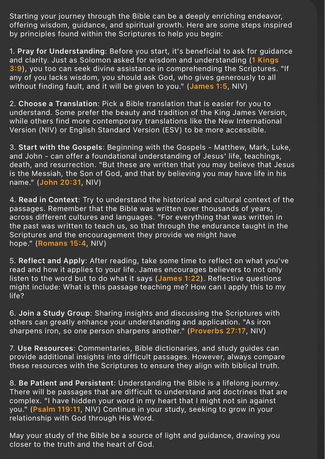 Starting your journey through the Bible can be a deeply enriching endeavor, offering wisdom ...