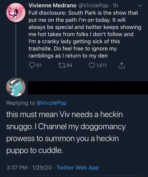 Vivienne Medrano @VivziePop Full disclosure: South Park is the show ...