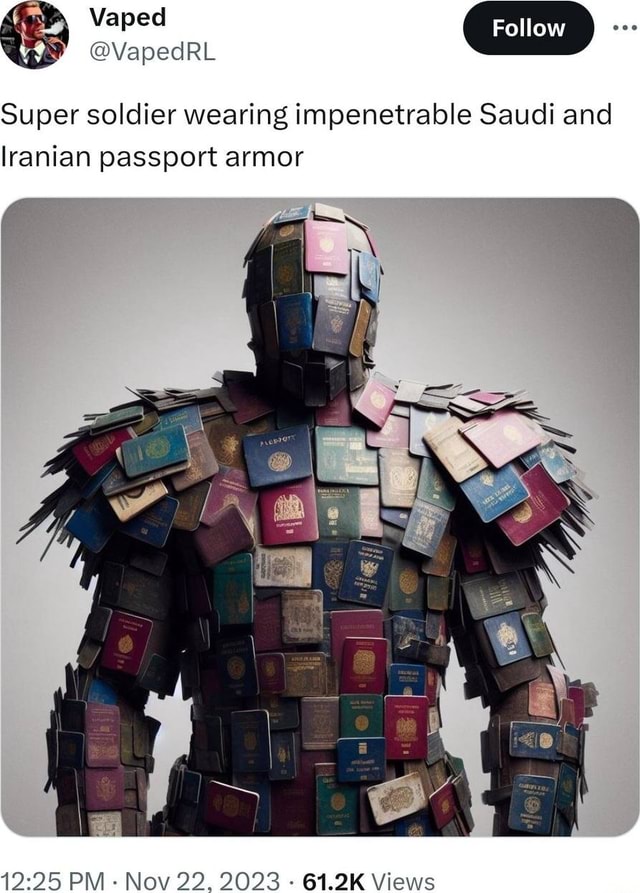 Vaped Follow Super soldier wearing impenetrable Saudi and ranian ...