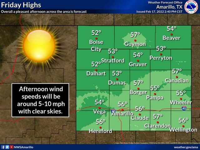 'Weather Forecast Office Friday Highs Amarillo, TX Overall a pleasant ...