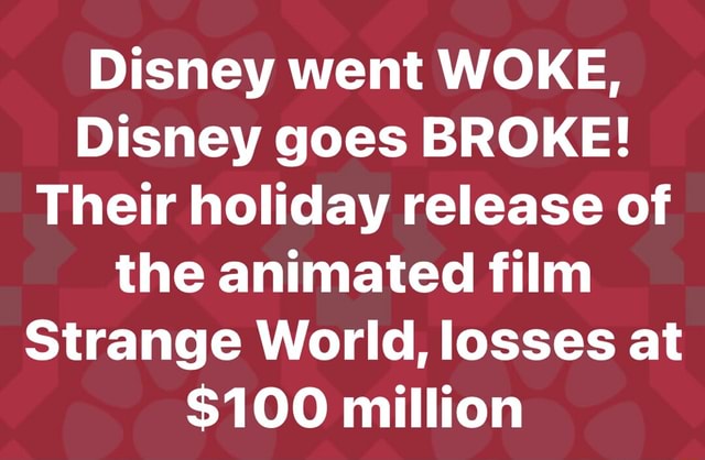 Disney went WOKE, Disney goes BROKE! Their holiday release of the ...