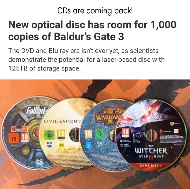 CDs are coming back! New optical disc has room for 1,000 copies of ...