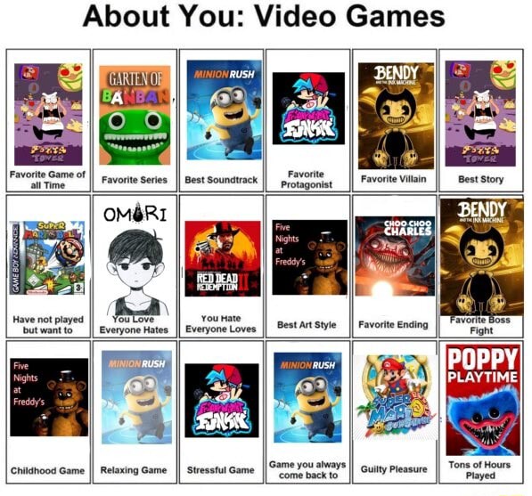 About You: Video Games RUSH Favorite Game of Favorite Series Best ...