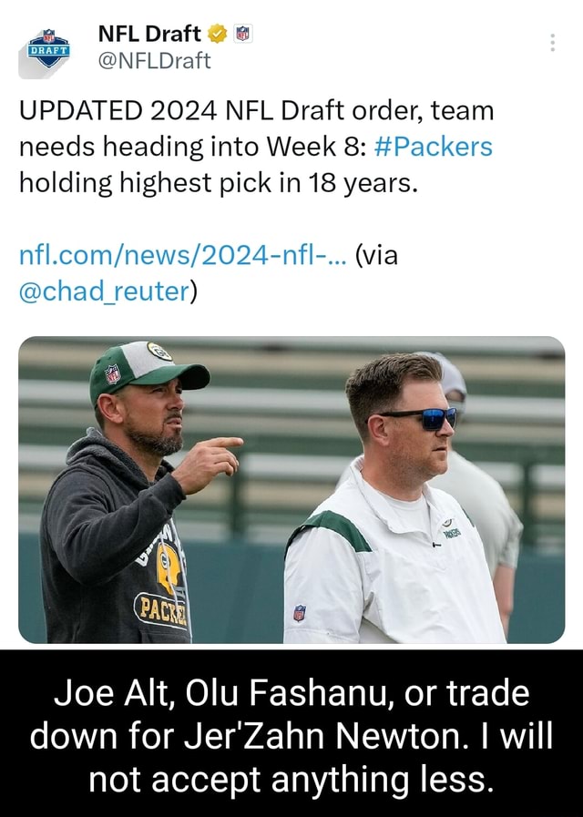 At NFLDraft 4 @NFLDraft UPDATED 2024 NFL Draft order, team needs ...