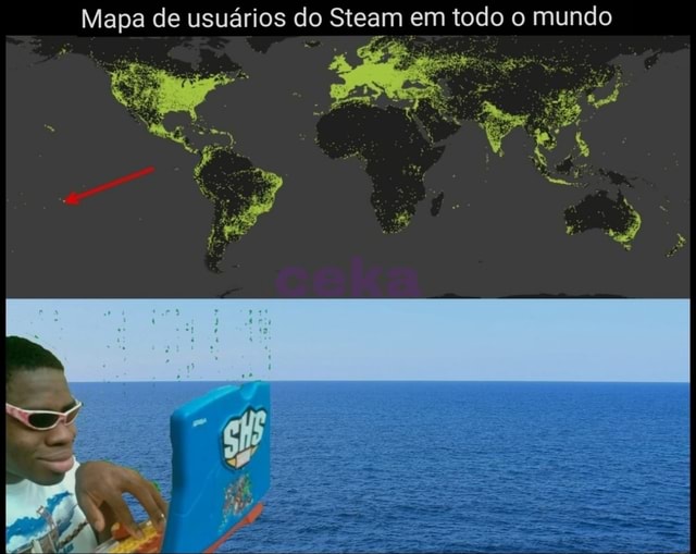 Mapa de usuários do Steam em todo o mundo - iFunny