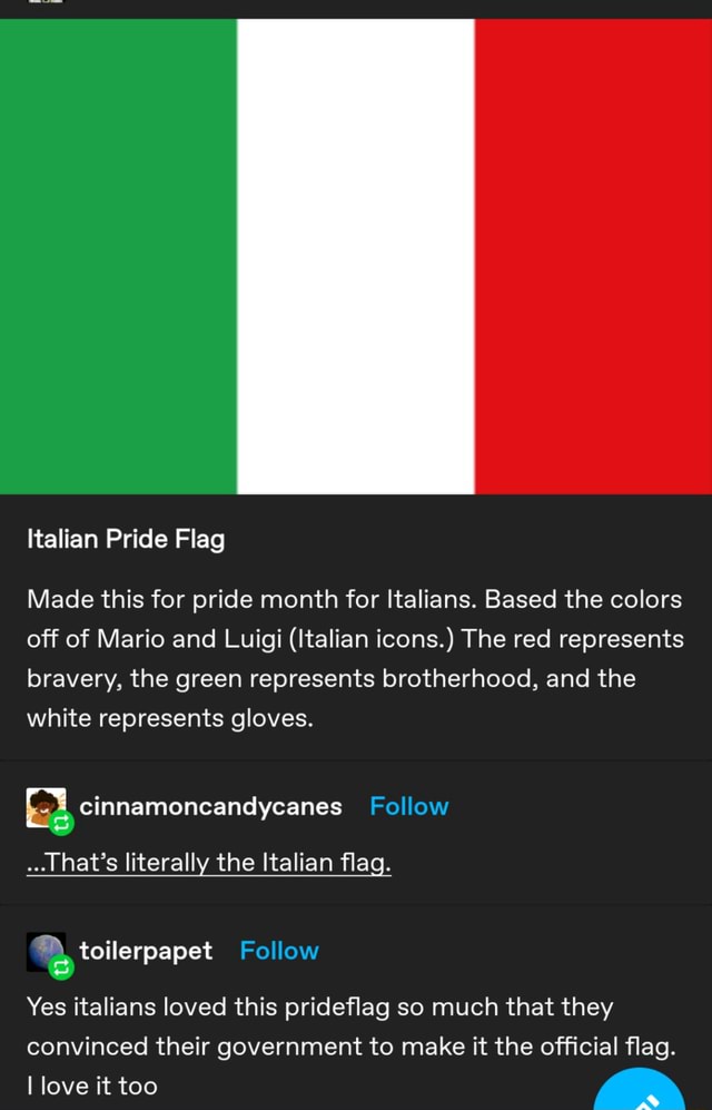 Italian Pride Flag Made this for pride month for Italians. Based the ...