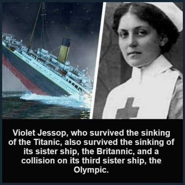 Violet Jessop, who survived the sinking of the Titanic, also survived ...