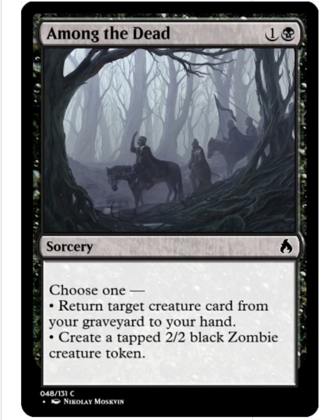 Return target creature card from your graveyard to your hand. Create a ...