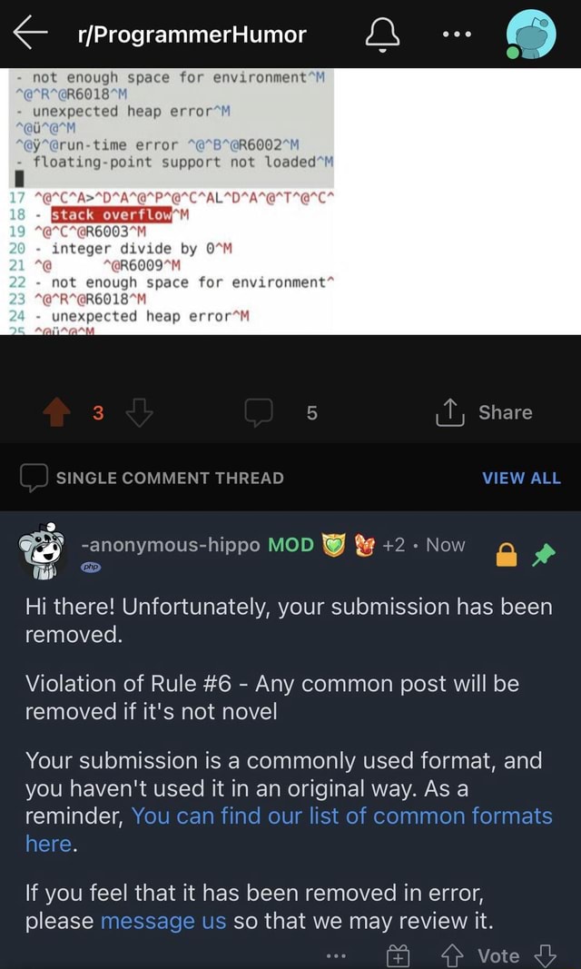 Not enough space for environment R6018 unexpected heap error error ...