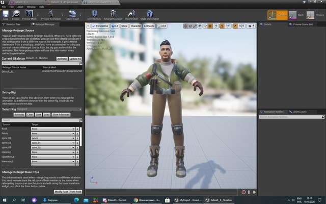 Skeleton Mesh Physios Save Browse PreviewMesh Preview Animation Create ...