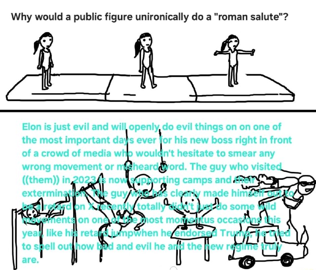 Why would a public figure unironically do a "roman salute"? Elon is ...