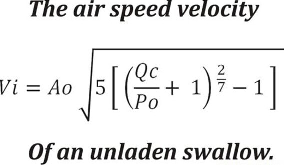 The air speed velocity Vi Ao Of an unladen swallow. - iFunny