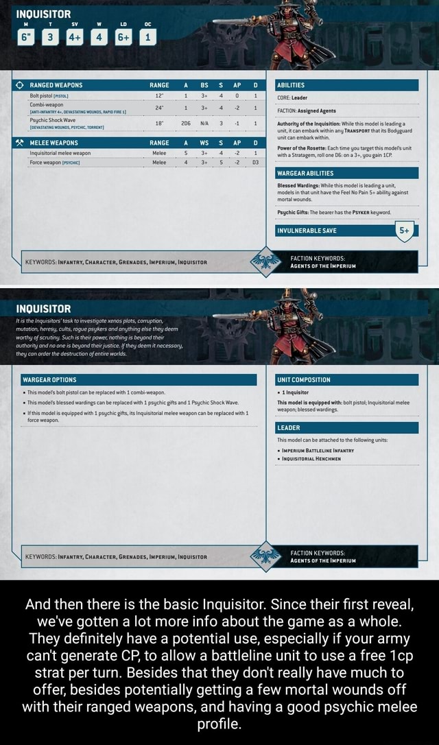 INQUISITOR RANGED WEAPONS Bolt pistol Combi-weapon 4, DEVASTATING ...