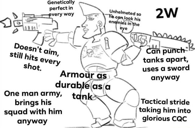 Genetically perfect in Unhelmeteg eye in an punch- tanks apart, uses a ...