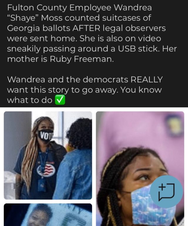 Fulton County Employee Wandrea "Shaye" Moss counted suitcases of ...