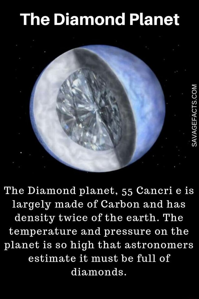The Diamond Planet The Diamond planet, 55 Cancri e is largely made of ...