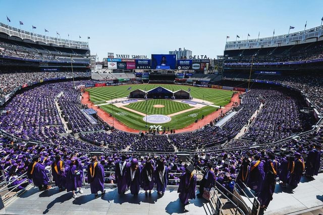 The 2023 commencement ceremony for NYU was held at Yankee Stadium today Congratulations ...