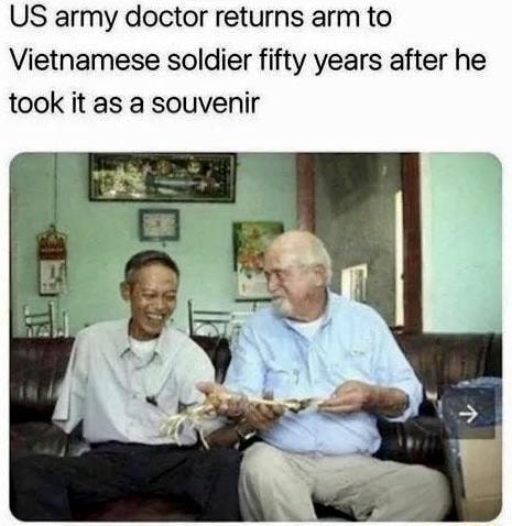 US army doctor returns arm to Vietnamese soldier fifty years after he ...