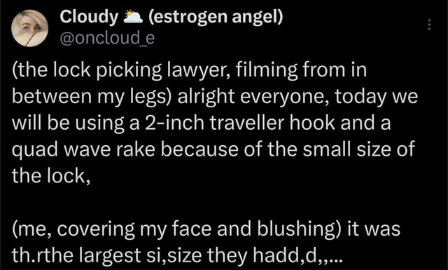 Lock picking rule - lock picking rule Cloudy (estrogen angel) @oncloud ...