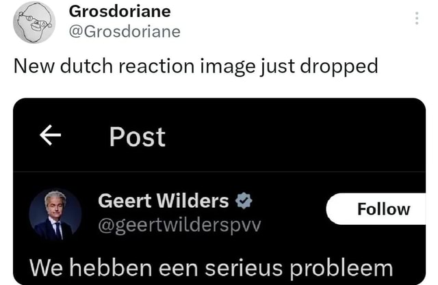 New dutch reaction image just dropped Post Geert Wilders ...