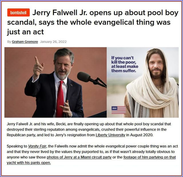 Jerry Falwell Jr. opens up about pool boy scandal, says the whole ...