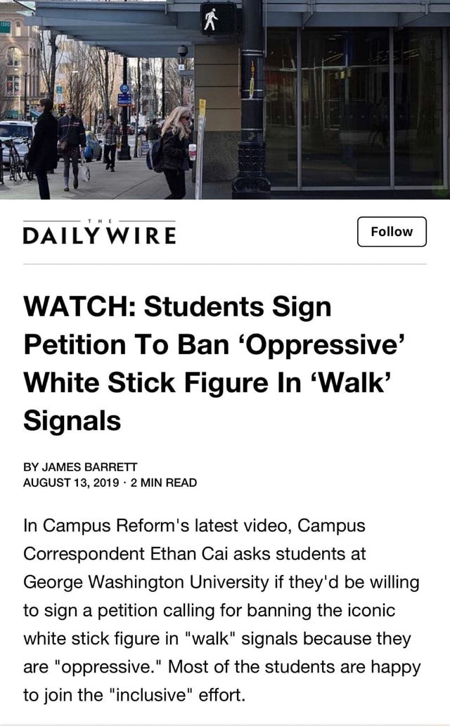 WATCH: Students Sign Petition To Ban ‘Oppressive’ White Stick Figure In ...