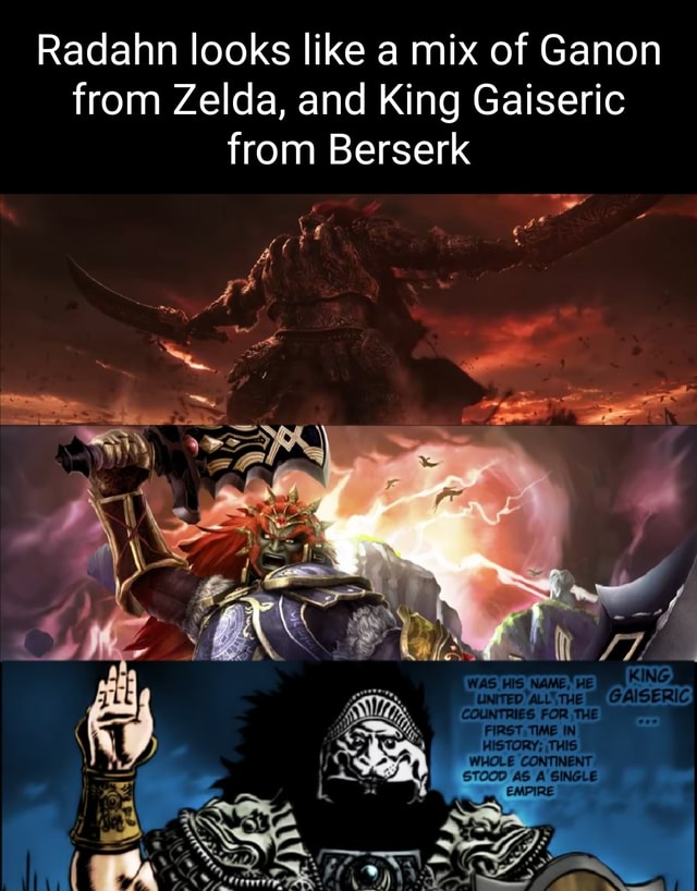 Radahn looks like a mix of Ganon from Zelda, and King Gaiseric from ...